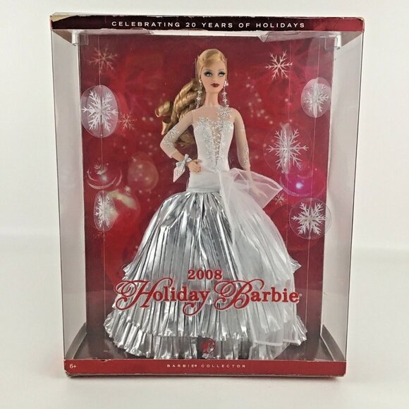 Mattel | Toys | Barbie Collector 208 Holiday Barbie Doll White Silver ...